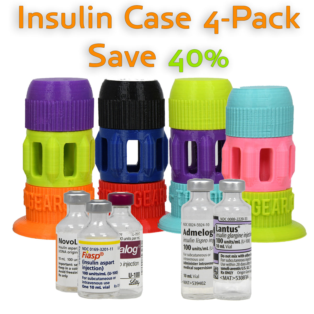 Insulin Vial Case Humalog, Novalog, Lyumjev, Lantus, Admelog, Fiasp ...